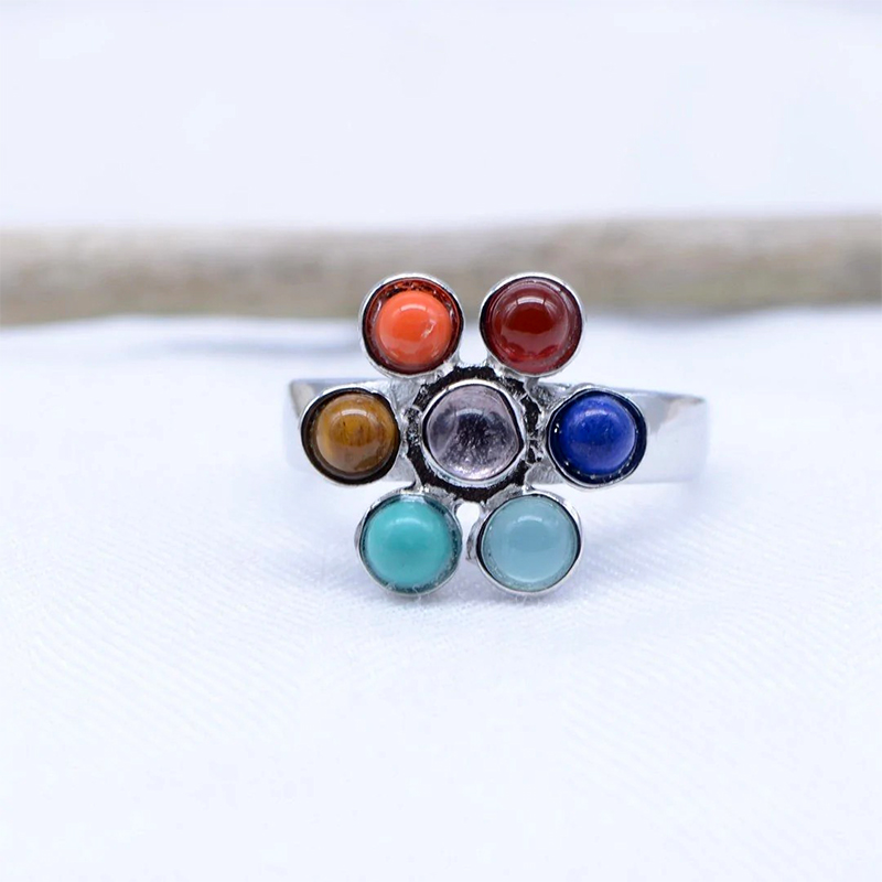 Bague Fleur de Vie 7 Chakras Équilibre Intérieur - CHAKRA RING